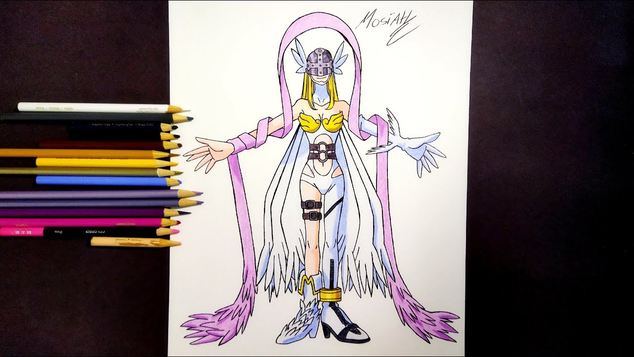 Dibujo de 𝘈𝘕𝘎𝘌𝘞𝘖𝘔𝘖𝘕 エンジェウーモン | Video Speed Drawing - YouTube