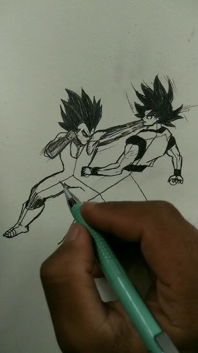 Goku vs Vegeta drawing || Dragon Ball Z #drawing #anime #goku #vegeta # ...