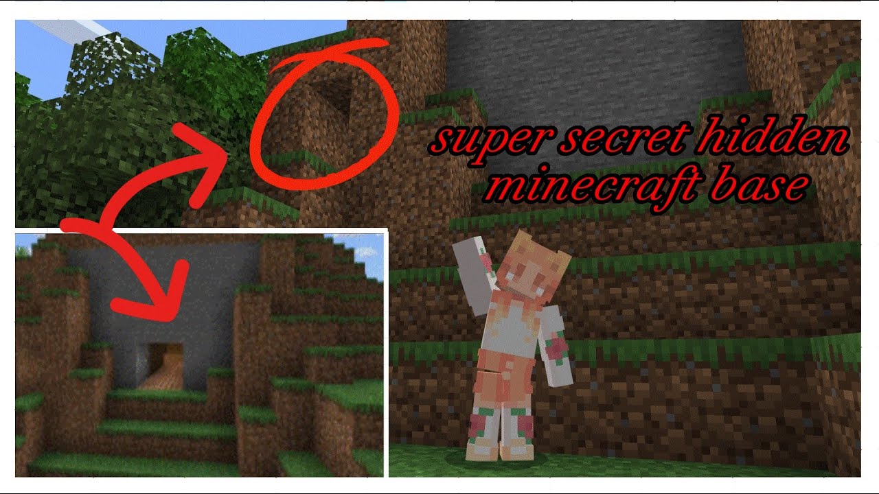 Minecraft SECRET hidden door and base TUTORIAL - YouTube