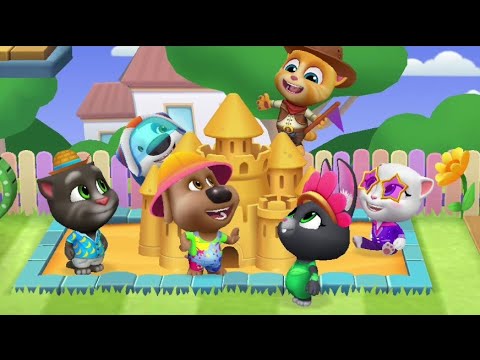 My Talking Tom Friends Summer update Builds a Sand Castle Together ...