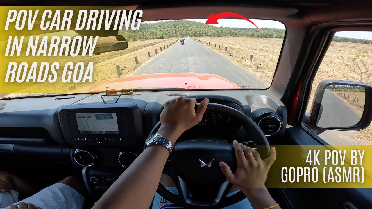 POV CAR DRIVING IN NARROW ROADS OF GOA | THAR 4X4 | ASMR | 4K POV VIDEO ...