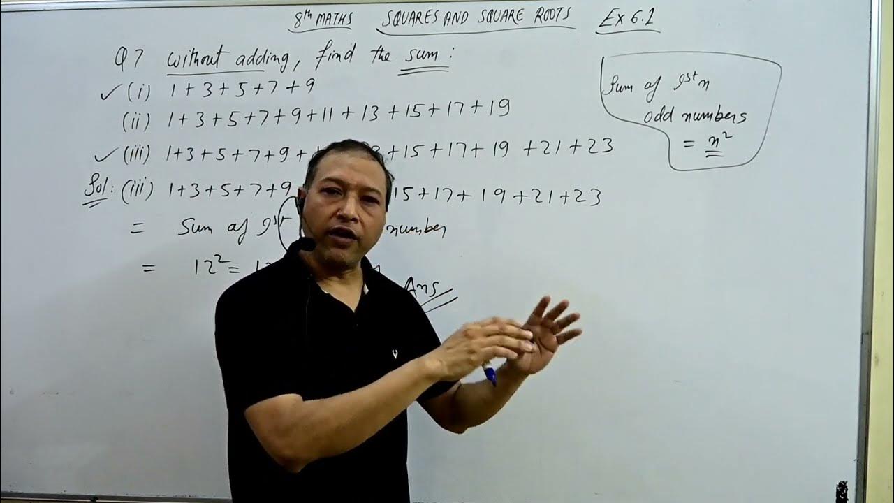 8th Ex 6.1 Q 7 Without adding, find the sum (i)1+3+5+7+9 (ii) 1+3+5+7+9+11+13+15+19 (iii) 1+3+5 ...