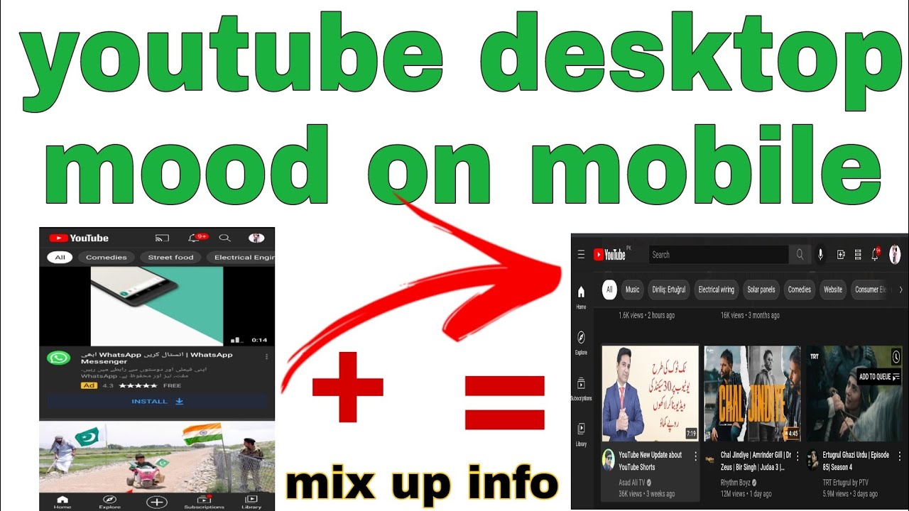 youtube desktop mood on mobile, - YouTube