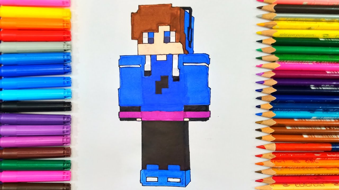 Gamer Boy RonaK1 Minecraft Skin Drawing 😍 - YouTube