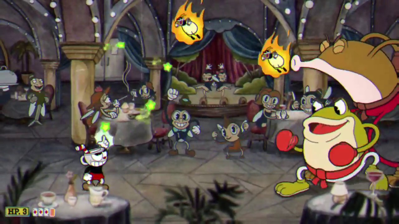 Cuphead Frog brothers full boss fight - YouTube