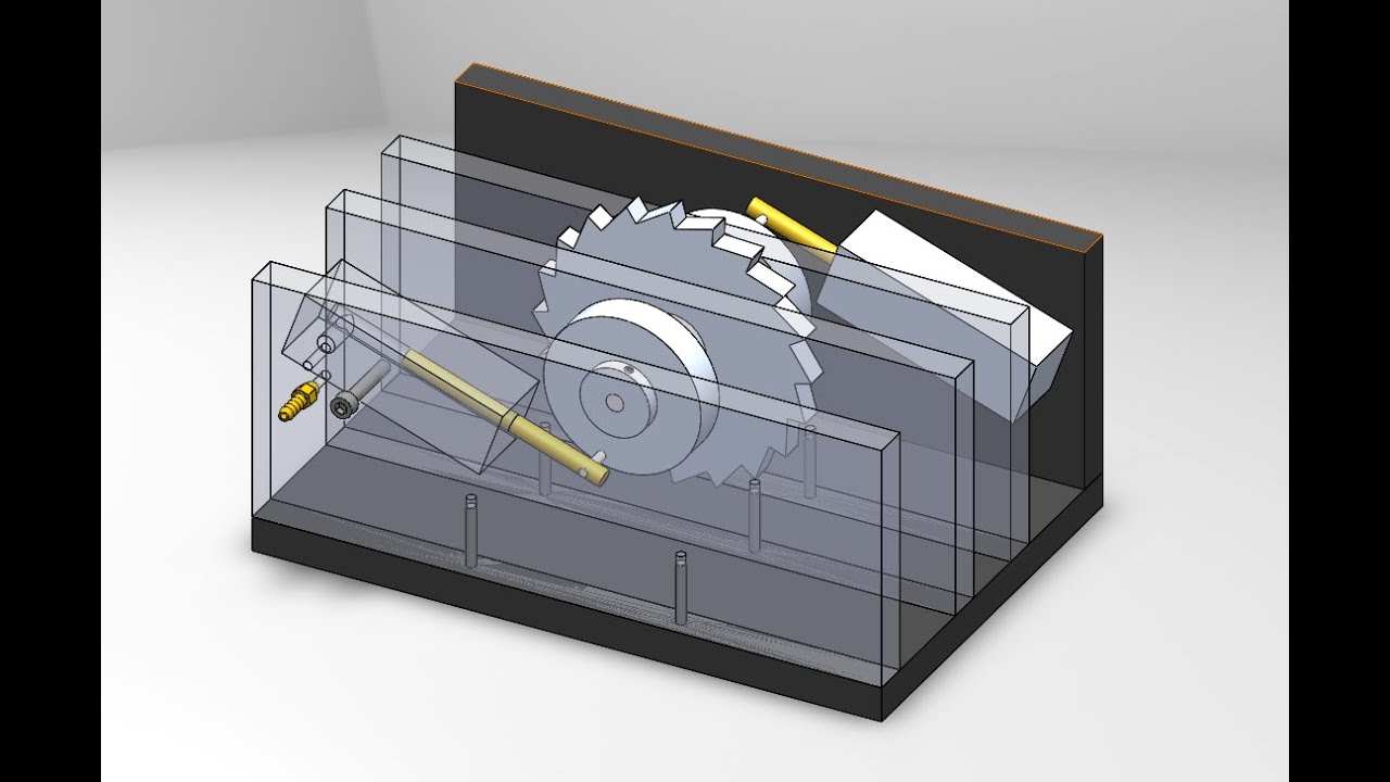 "Wobbler" air engine: SolidWorks motion study - YouTube