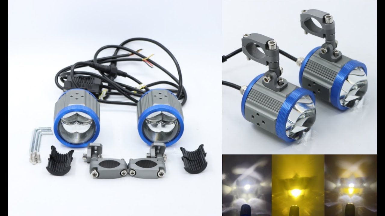 100W Motorcycle LED Driving Light 2.8 Inch Dual Color Spot Light with ...