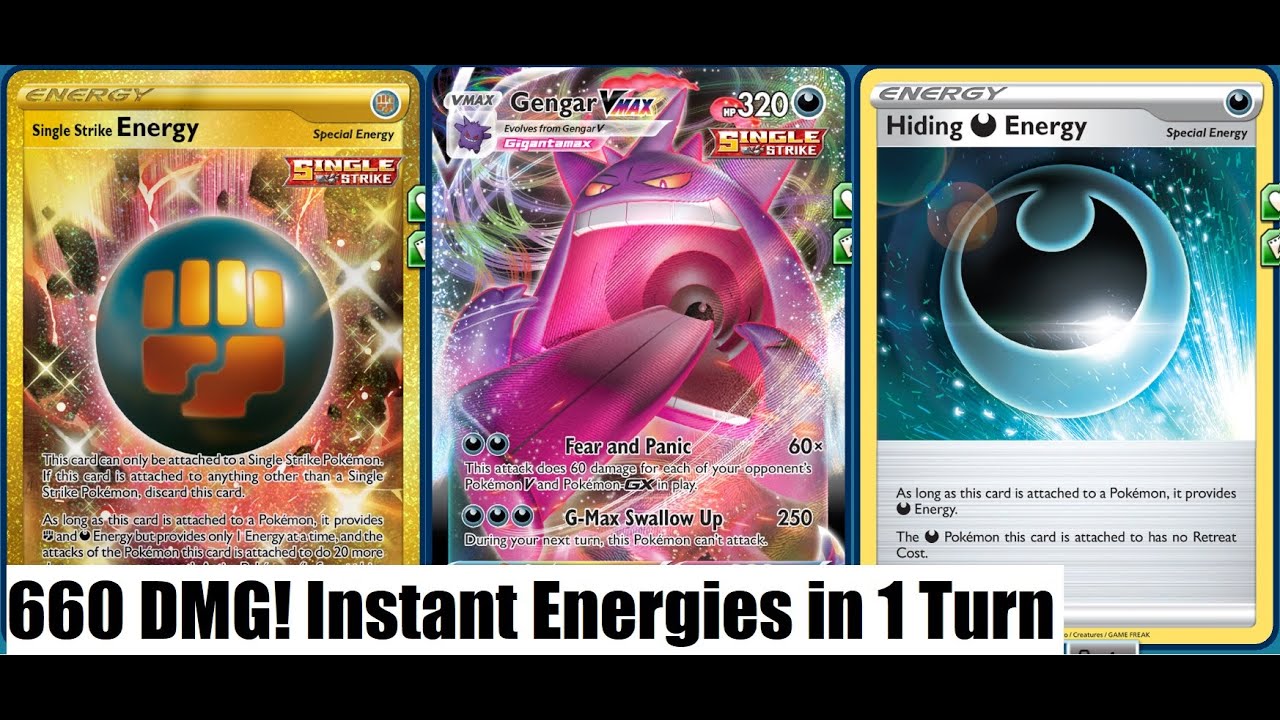 1HKO GENGAR VMax Deck, Single Strike Energy & Lugia Vstar Combo - YouTube