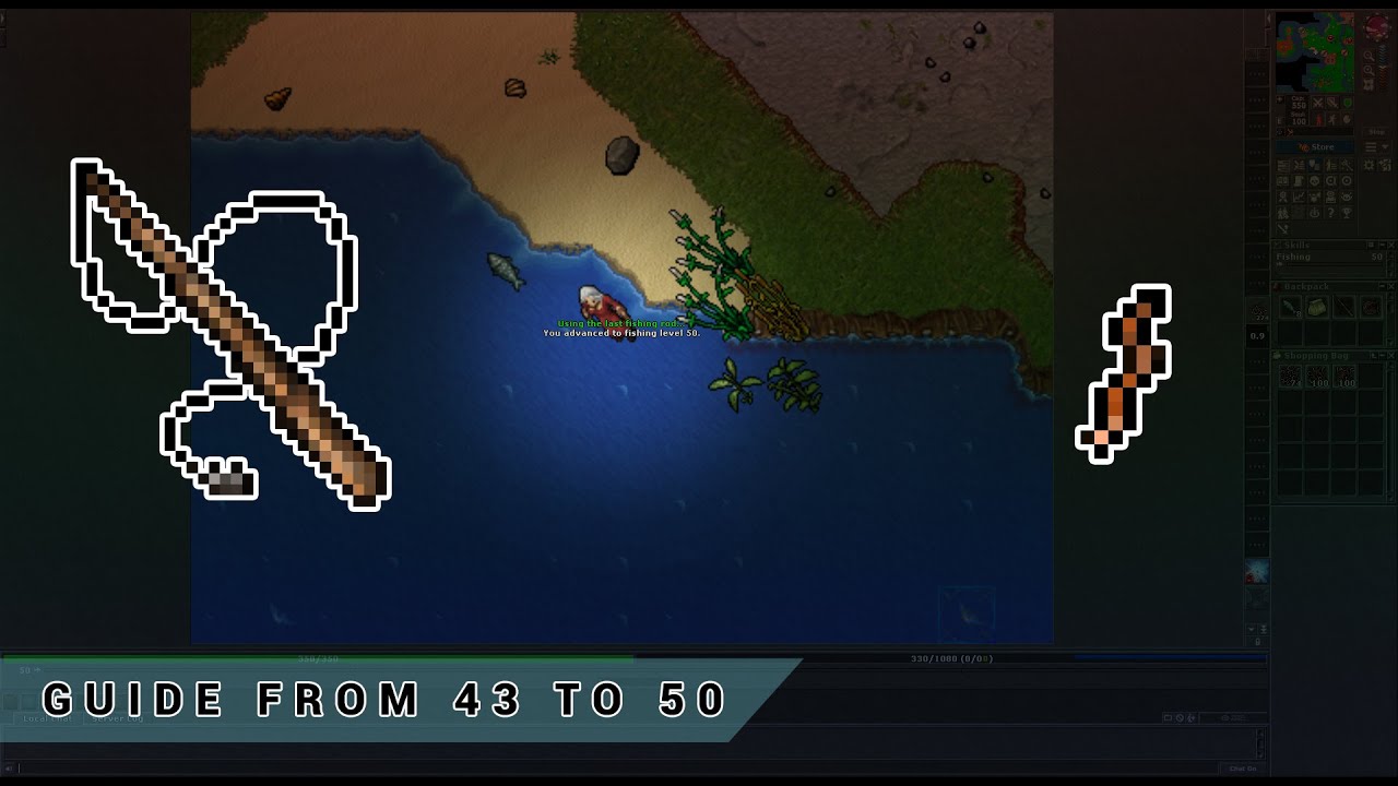 Tibia - Fishing Skills 43 to 50 - YouTube