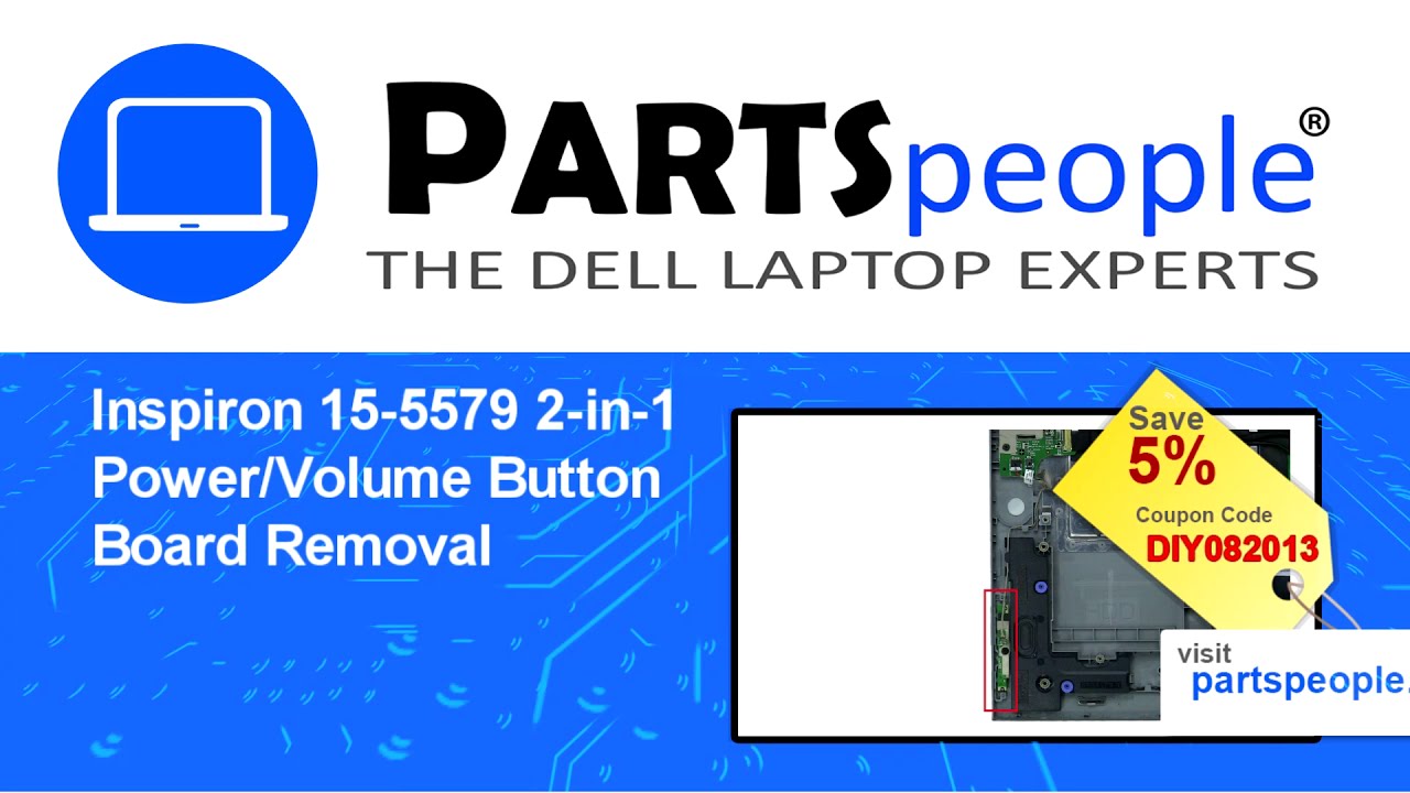 Dell Inspiron 15-5579 2-in-1 (P58F001) Power/Volume Button Board How-To ...