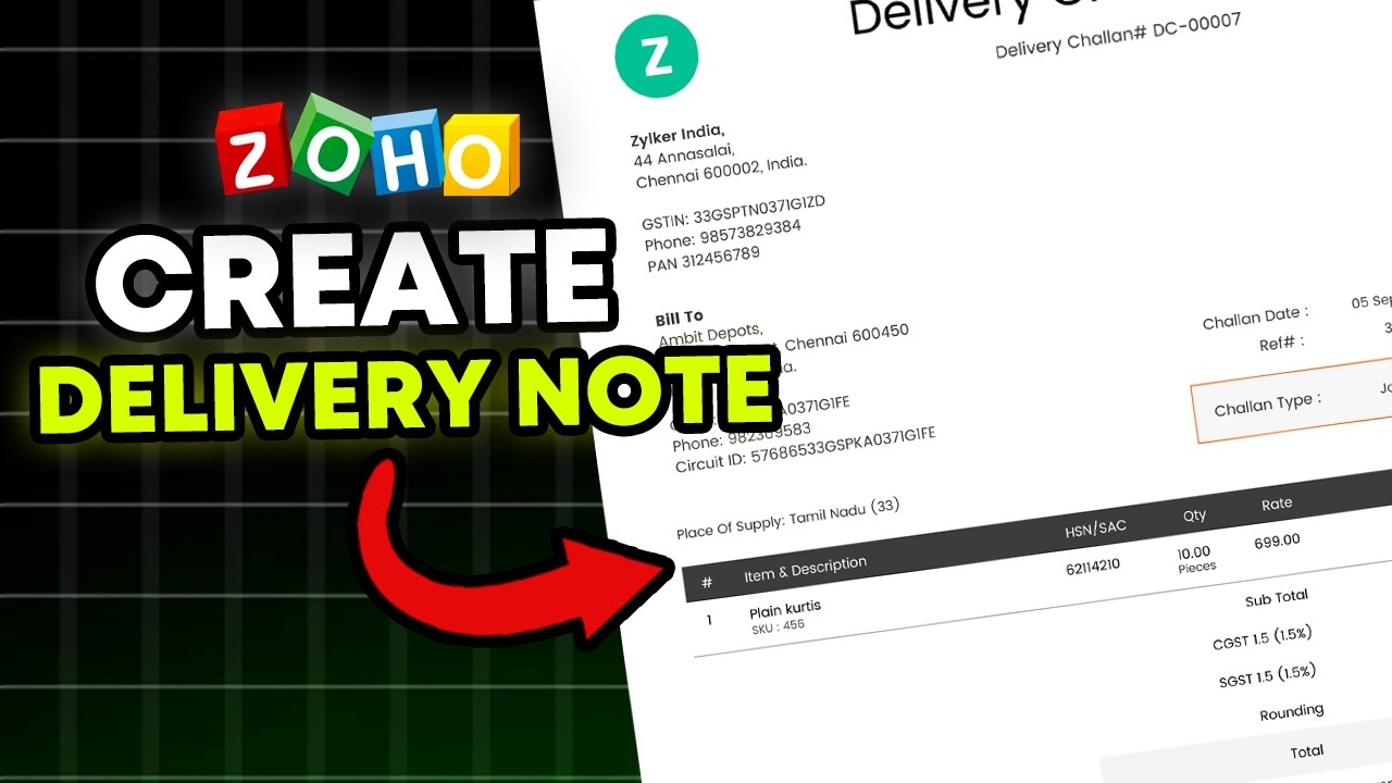 How to EASILY Create a Delivery Note in Zoho Books (NEW 2025 GUIDE ...