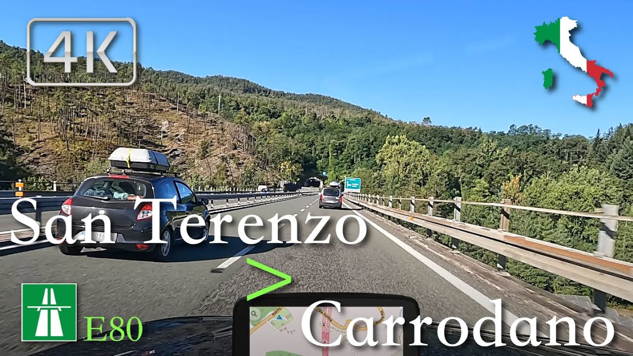 ASMR Highway Drive (Liguria), Italy [E80 | San Terenzo ⩾ Carrodano ...