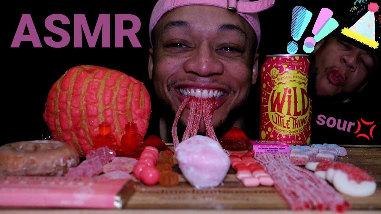ASMR Eating PINK Foods Mukbang (Real Eating Sounds) Feedmedontteaseme ...