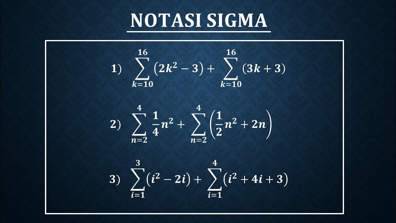 Cara mudah menyederhanakan notasi sigma - YouTube