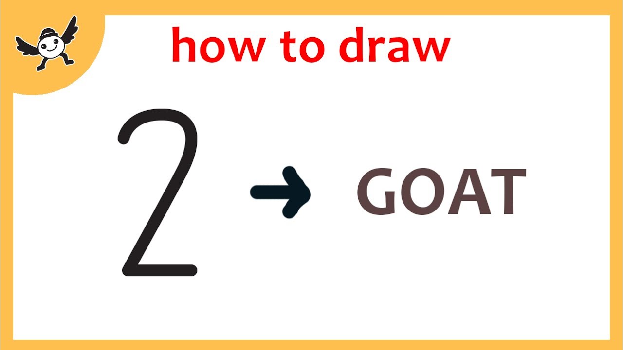 Goat Drawing Simple | How to Draw a Goat from 2 Number - YouTube