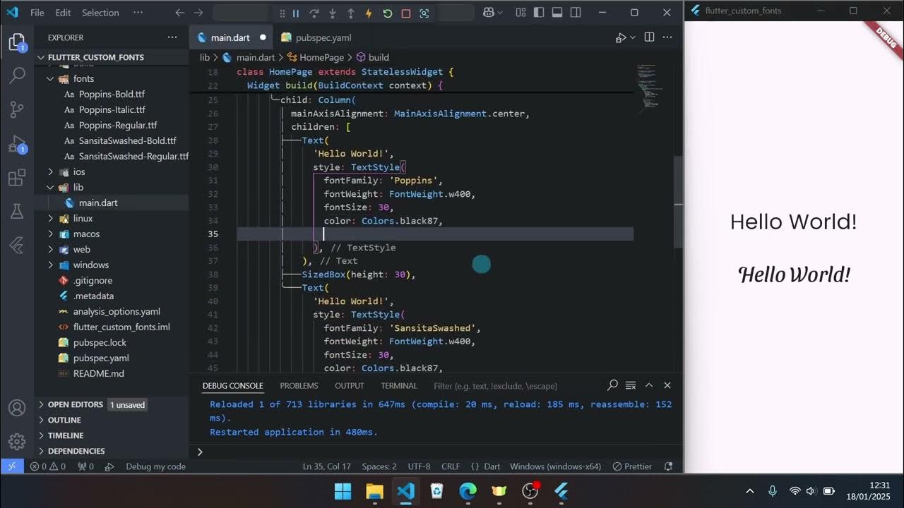 Menggunakan Custom Fonts di Flutter - YouTube