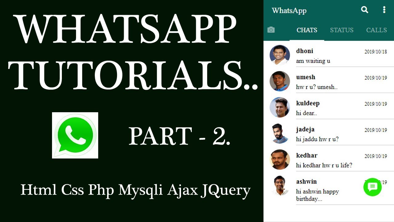 WhatsApp Tutorial Part-2: Top Responsive Tabs HTML CSS for Android ...