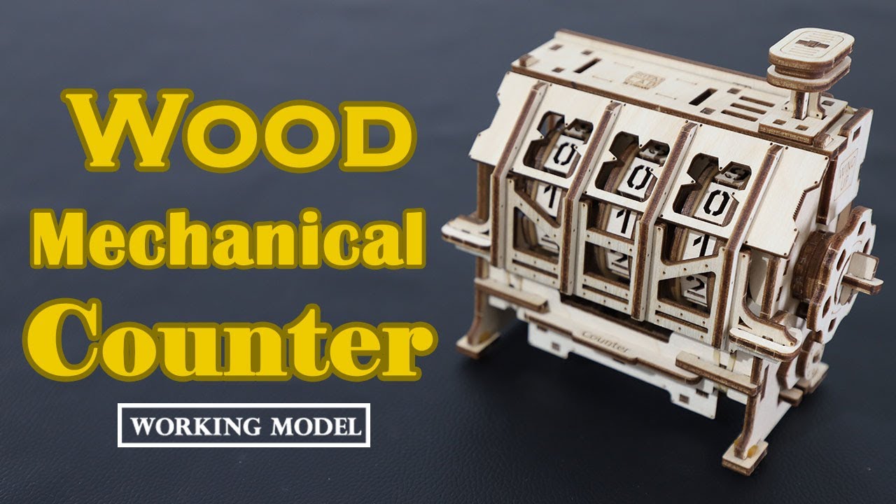 Wooden Mechanical Counter - Wooden STEM Learning Kit - YouTube