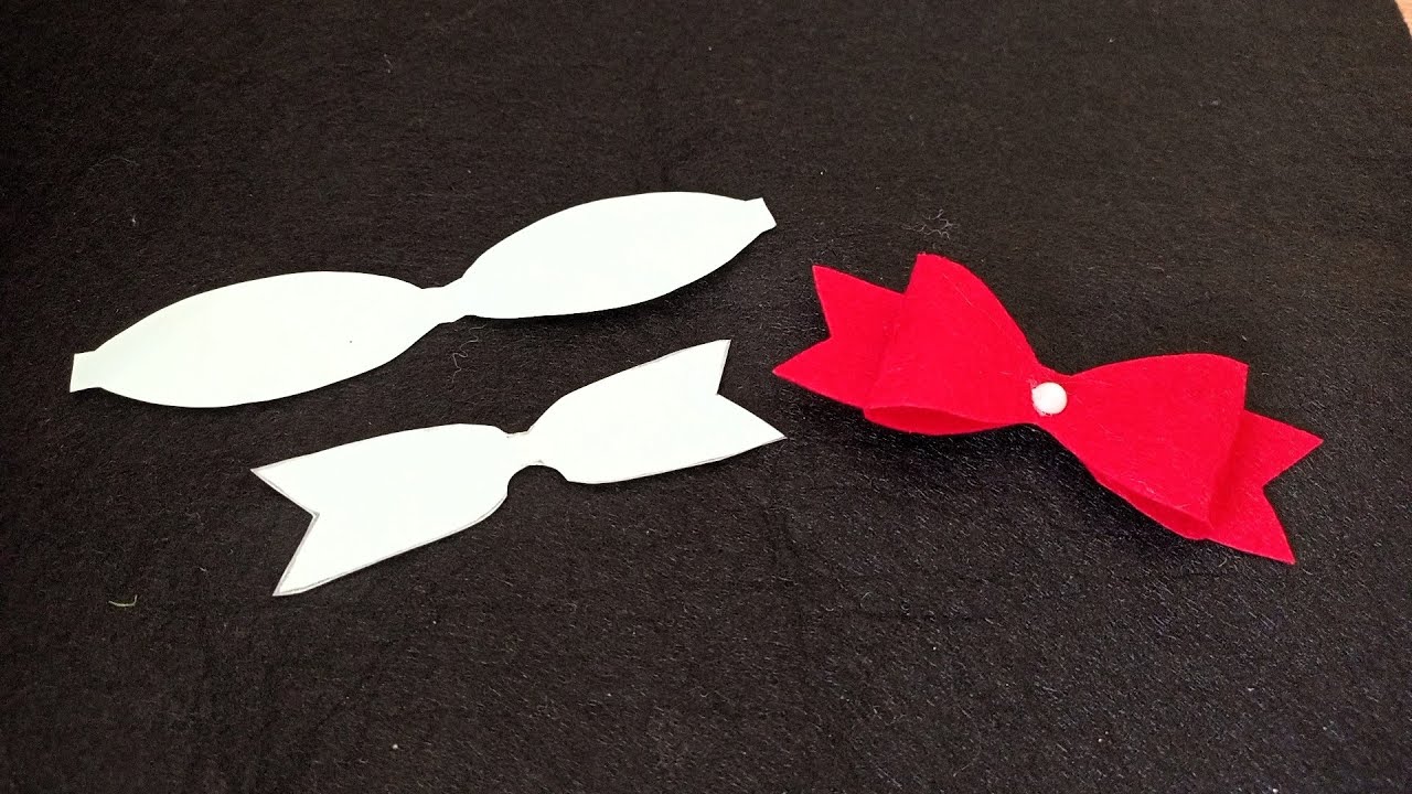 DIY FELT BOW//HOW TO MAKE A CUTE EASY FELT BOW//DIY CRAFTS//EASY QUICK ...