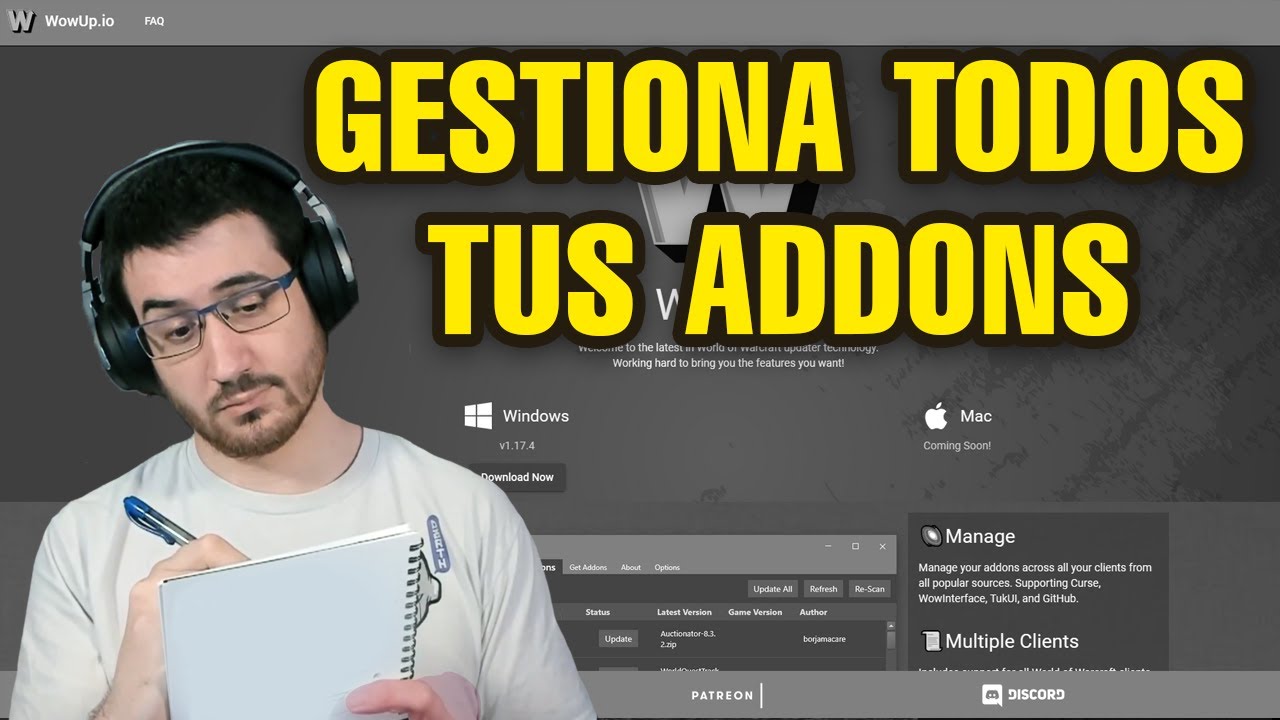GESTIONA TODOS tus ADDONS de WORLD OF WARCRAFT | WOWUP.IO - YouTube