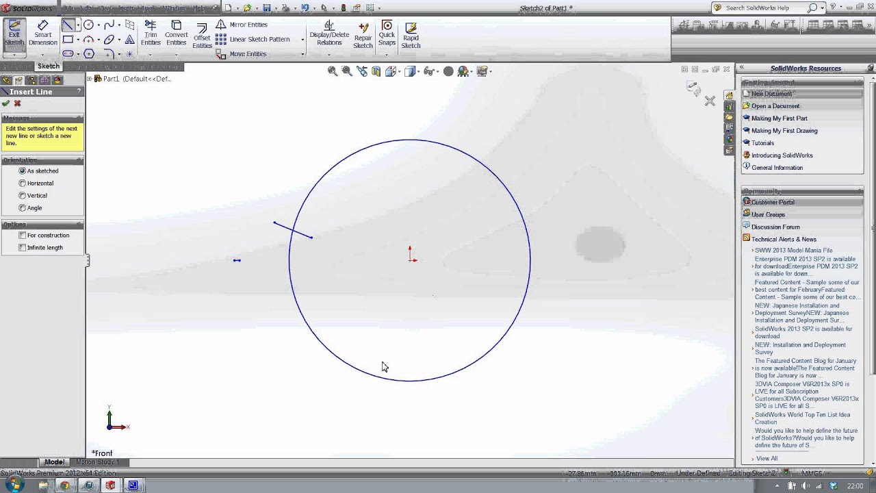 Solidworks 2012 Tutorial: Determining the Length of a Curve - Using the ...
