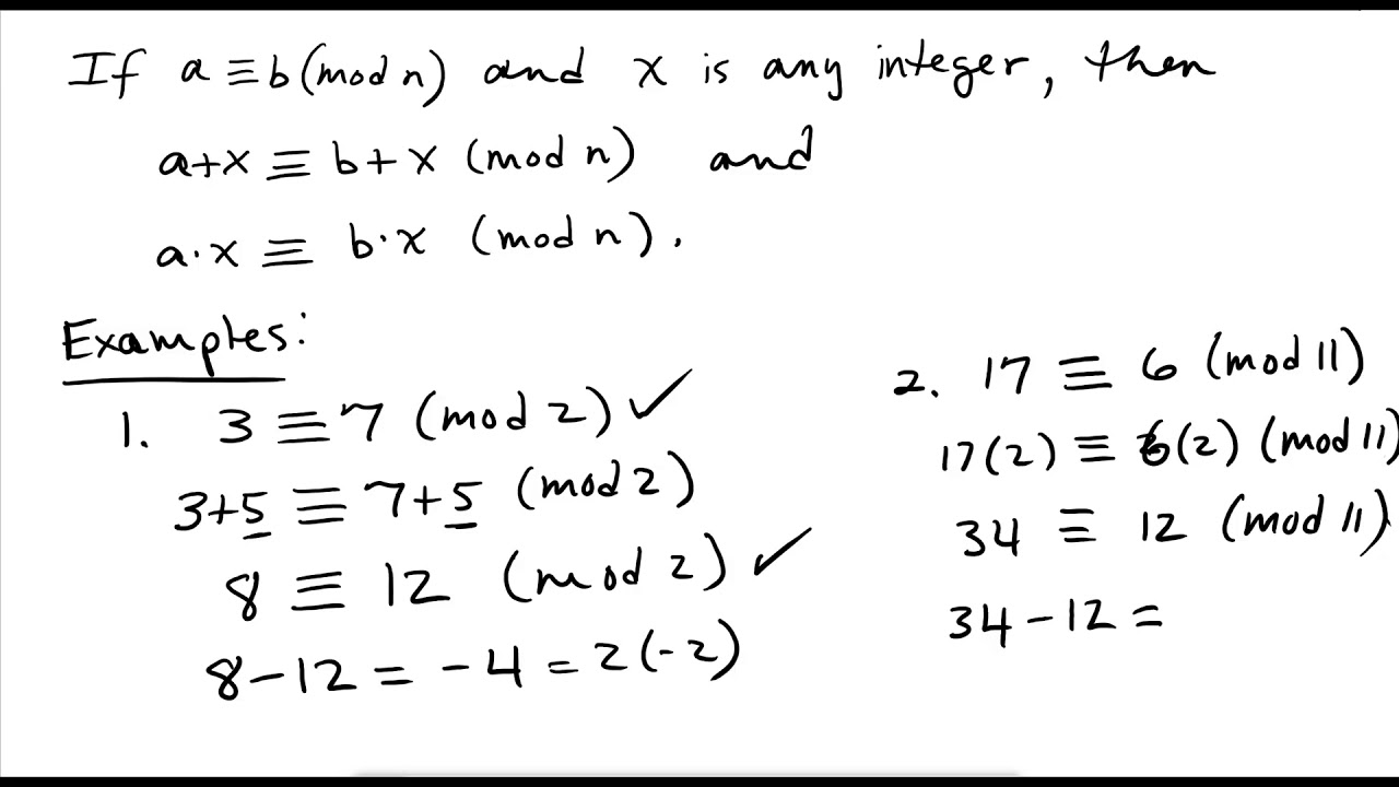 Congruence of Integers 2 - YouTube