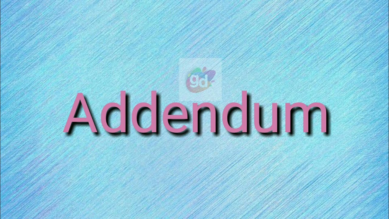 Addendum Pronunciation and Meaning//Googul Dictionary// - YouTube