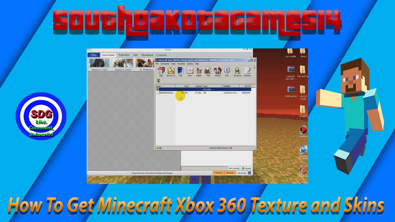 How To Get Minecraft Xbox 360 Texture and Skins - YouTube