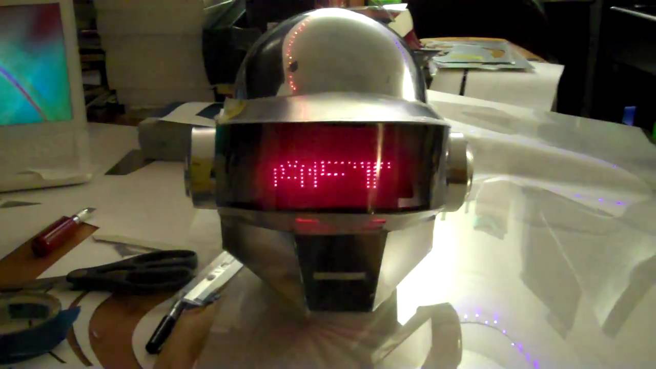 Daft Punk replica helmet - LED test - YouTube