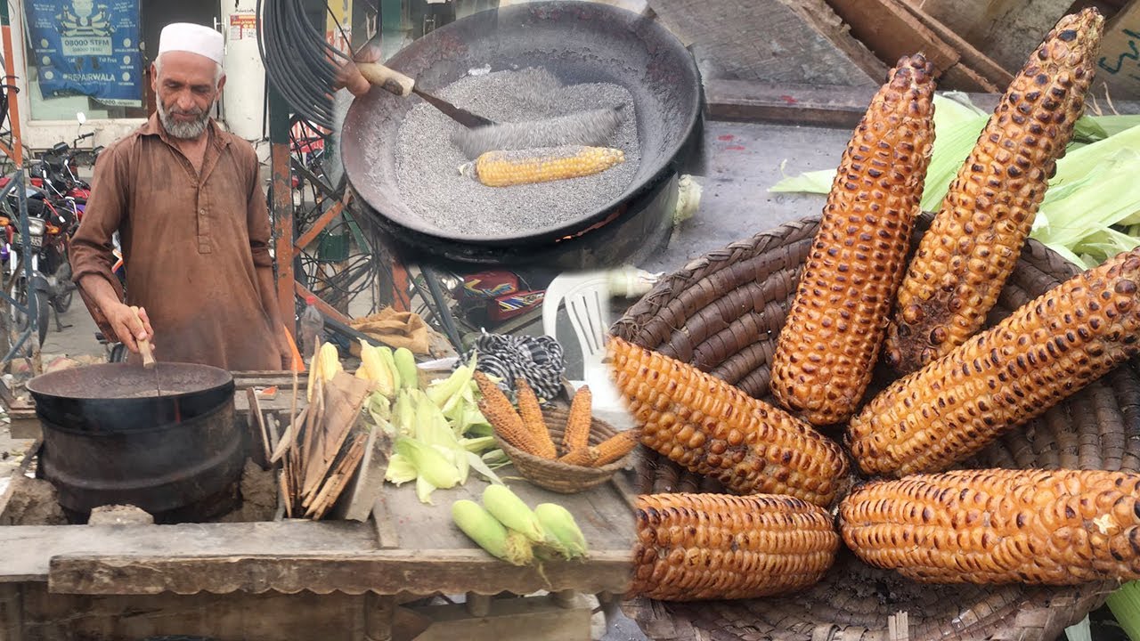 Pakistani Street Food Corn | Making | Street Food | Lahore Food | - YouTube