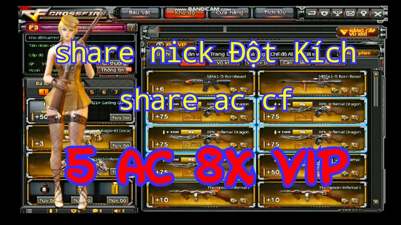 Share ac CF • Share 5 Acc CF 8x Vip Cho AE | Không Lỗi Đăng Nhập - YouTube
