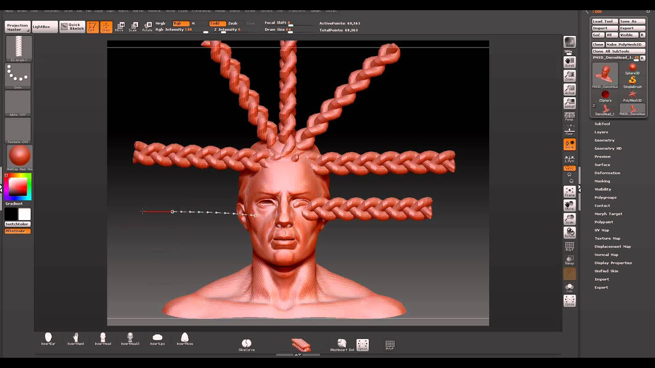 Zbrush 4r2 Braid Brushes Youtube