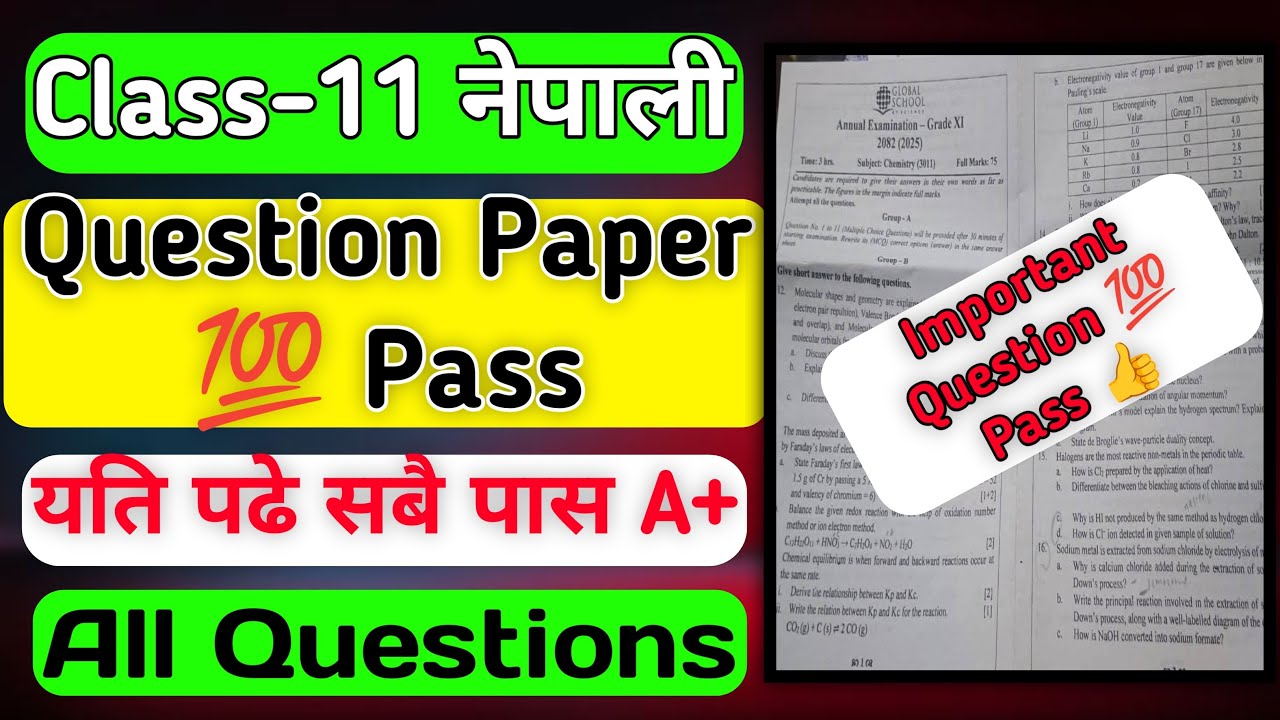Class 11 Nepali Model Question 2082 ‎⁨@GurukulNepal999⁩ | Nepali class ...
