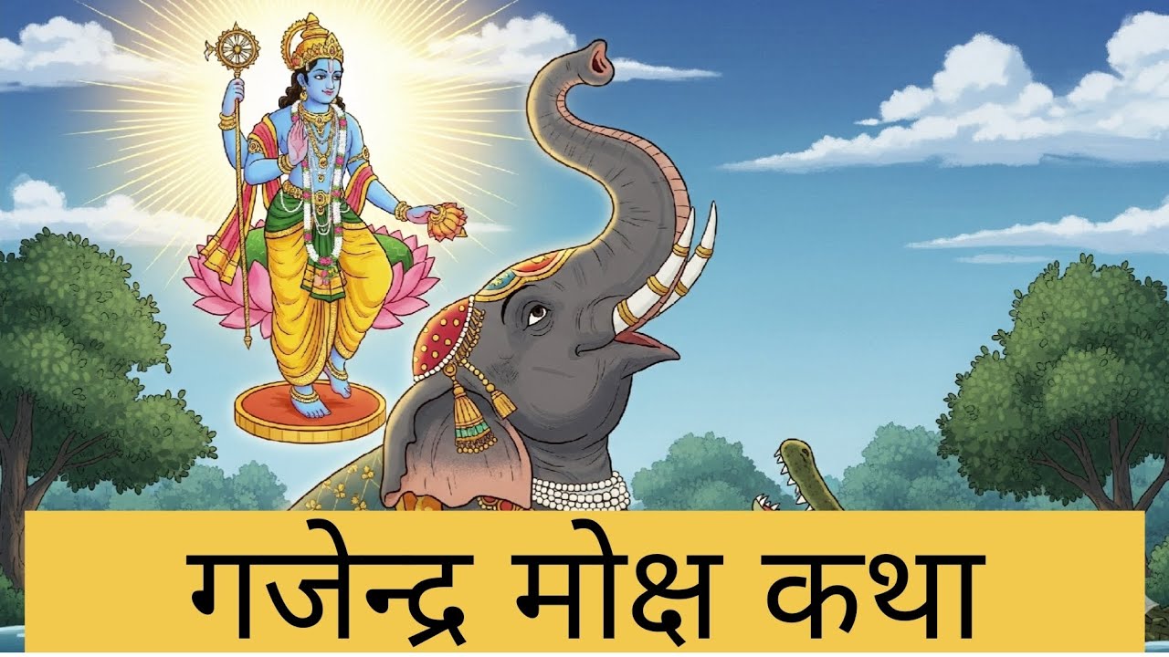 Gajendra Moksha Story 🌸 | Bhagavad Puran | Lord Vishnu Saves Elephant ...