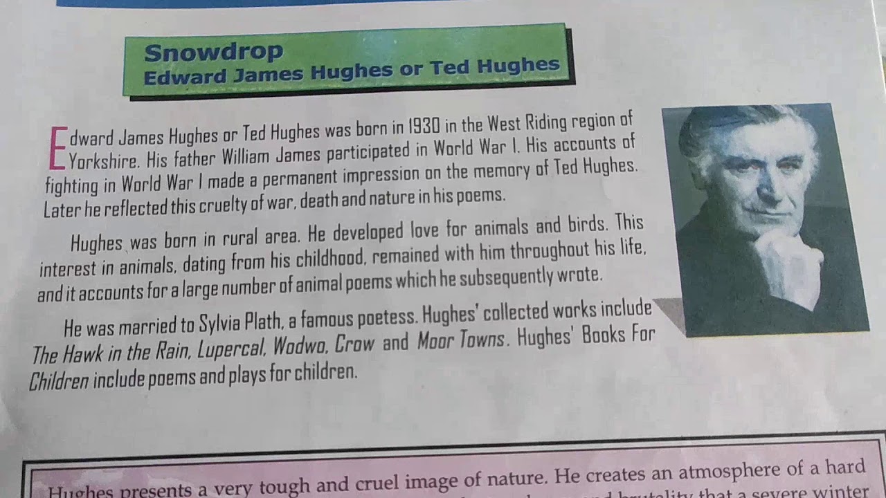 Snowdrop class 10th by Ted hughes - YouTube