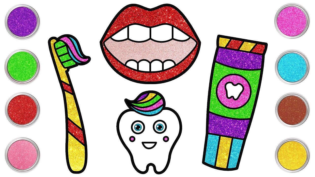Dental Care Drawing, Painting, Coloring for Kids and Toddlers | Easy ...