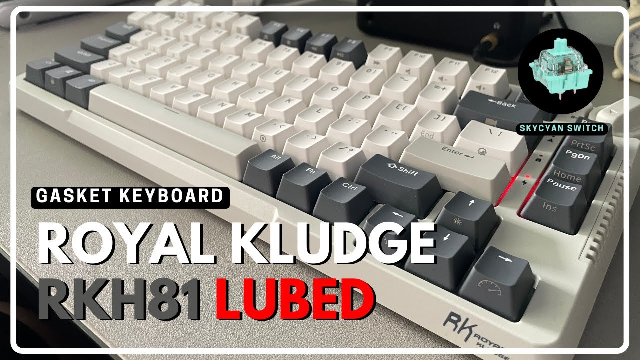 Royal Kludge RKH81 SkyCyan Switch Lubed [Sound test] - YouTube