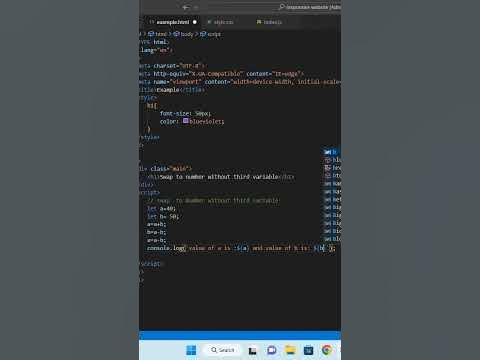 javascript swap two number without third variable for beginner - YouTube