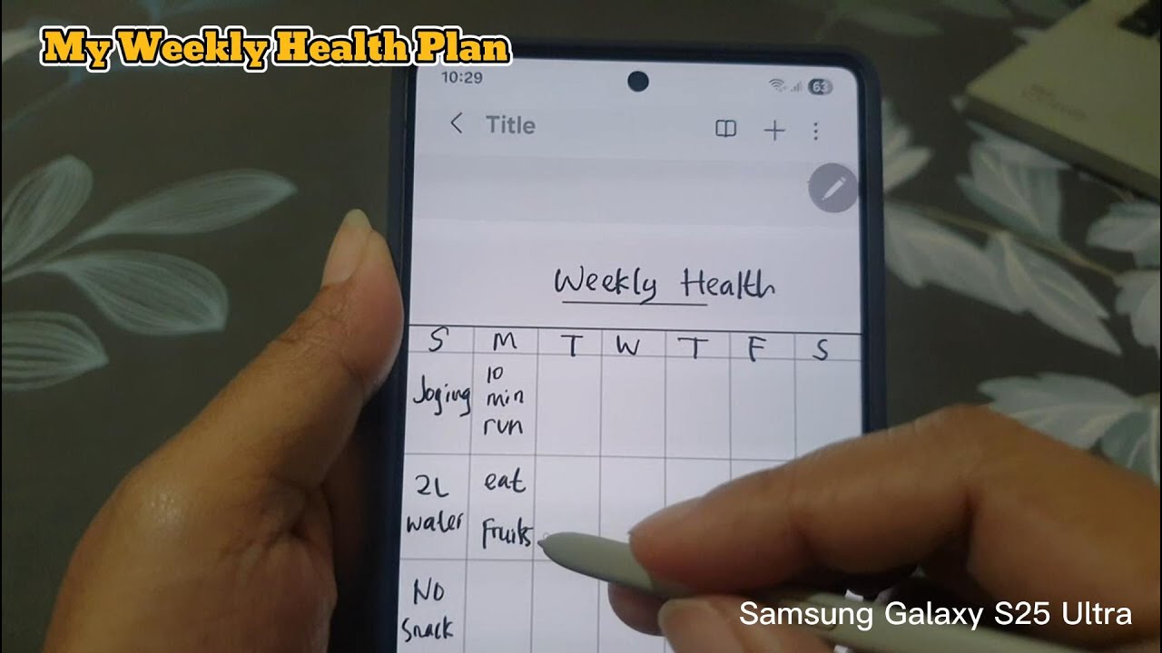 How to Use Weekly Planner Template in Samsung Notes App on Galaxy S25 ...