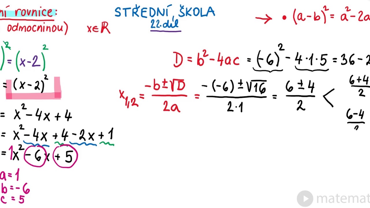 Iracionální rovnice - rovnice s odmocninou - YouTube