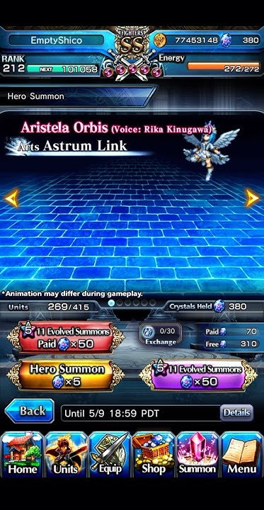 ARISTELA ORBIS SUMMONS GRAND SUMMONERS #grandsummoners #grandsummonersjp #gacha #sunraku #f2p ...
