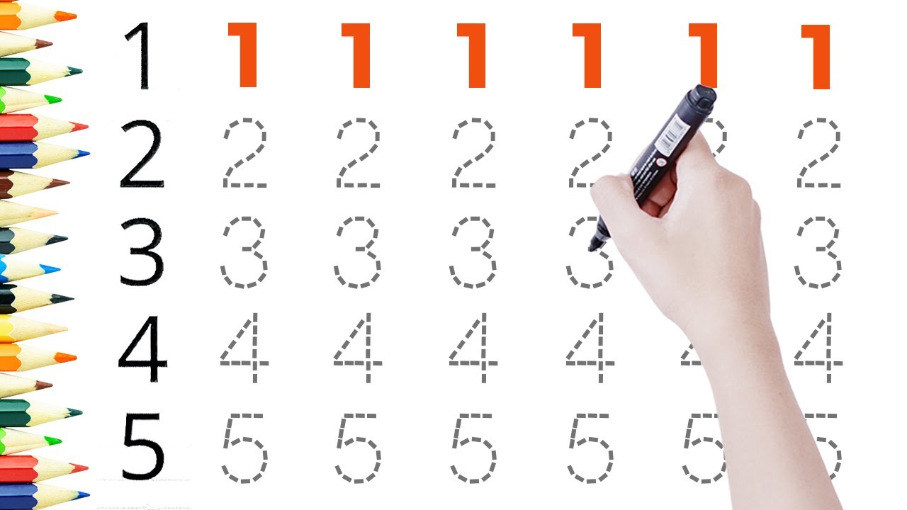 Learn to Counting 1 to 10 | 123 number tracing | one two three, 1 से ...