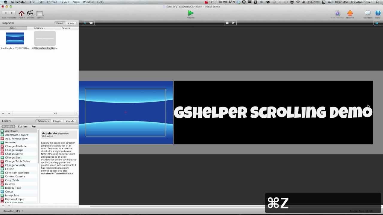 Scrolling Text Description in GameSalad - YouTube