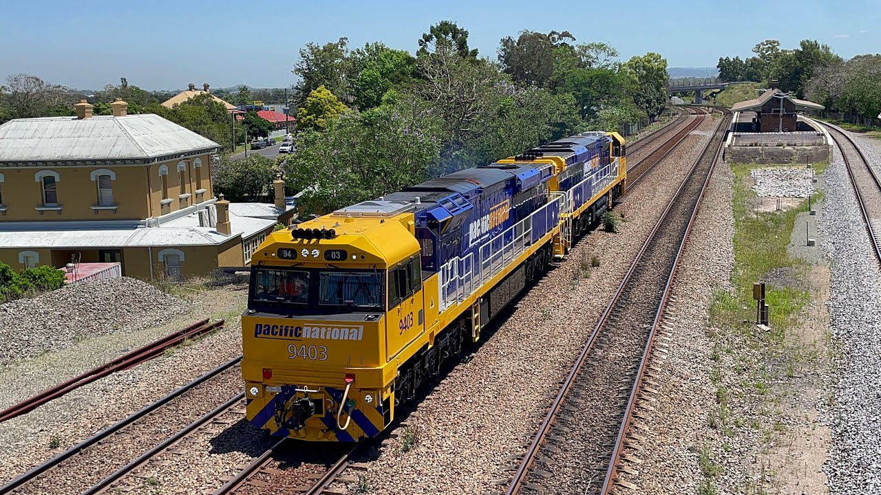 Pacific National 9403 & 9404 at East Maitland - 26/11/24 - YouTube
