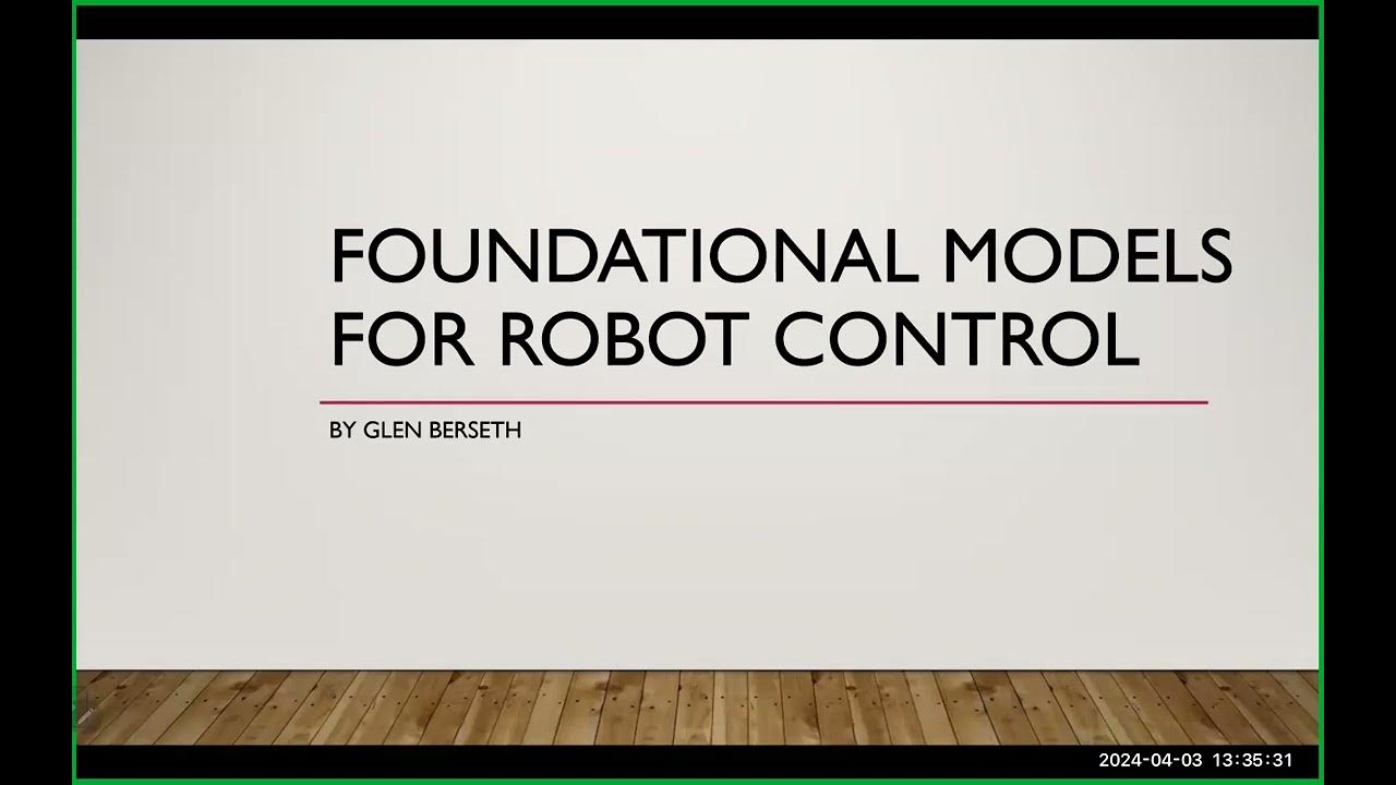 Foundational Models for Robot Control - YouTube