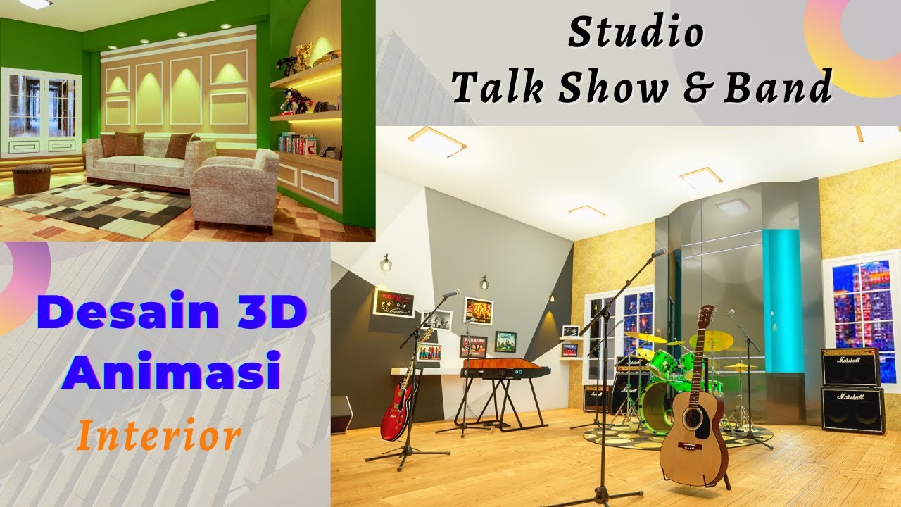 Desain Studio Talk Show dan Studio Band - Enscape Animation - YouTube