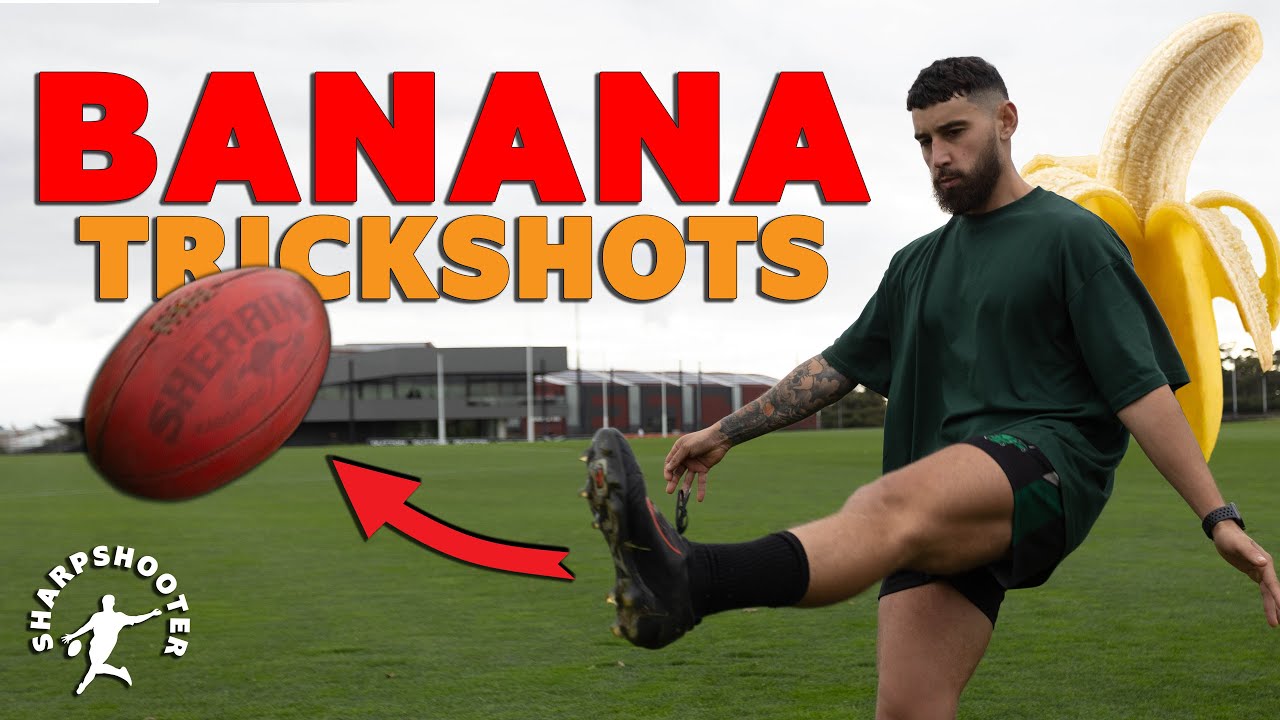 Banana (checkside) trickshot session (aussie rules AFL) - YouTube