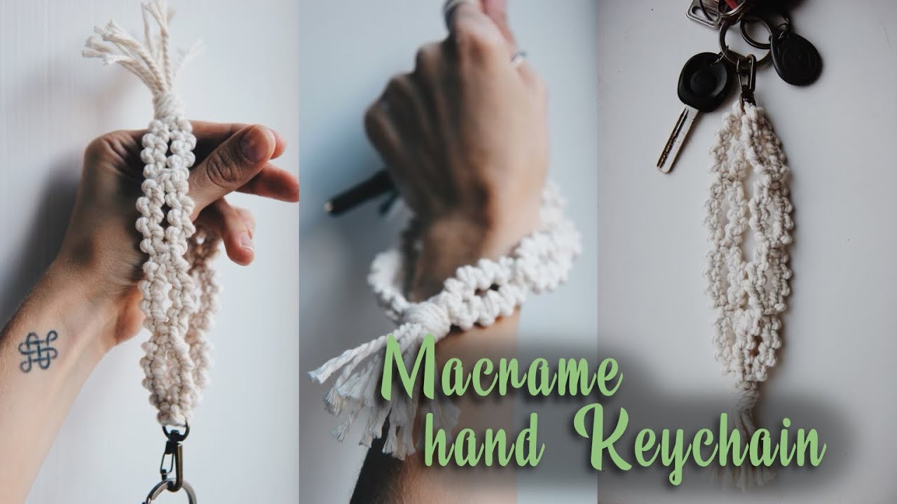 DIY: Tutorial Macrame hand Keychain - YouTube
