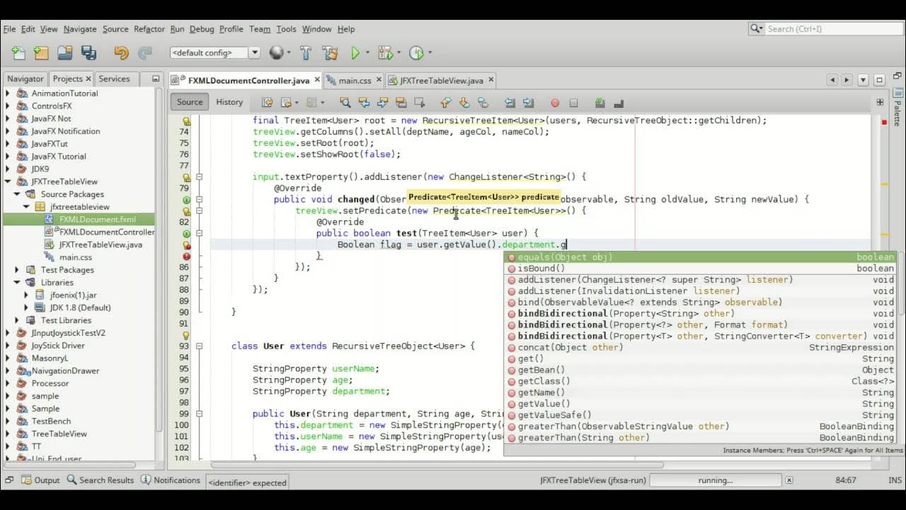 JavaFx JFoenix Tutorial #16 : Filter data with JFXTreeTableView - YouTube