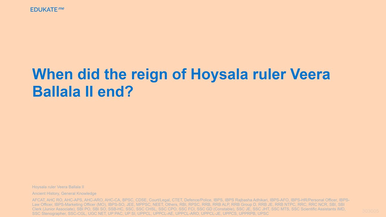 When did the reign of Hoysala ruler Veera Ballala II end? - YouTube